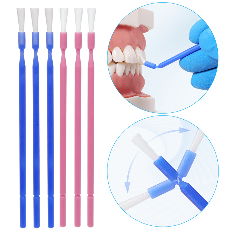 100pcs Dental Long Disposable Micro Applicators Brushes Teeth Whitening ...
