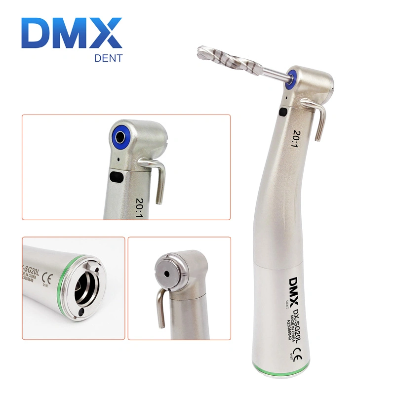 `DMXDENT SG20L 20:1 Dental Fiber Optic LED Implant Contra Angle Low Speed Handpiece Fit NSK