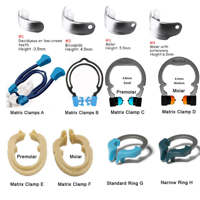 Dental Matrix Bands Ring Sectional Matrice Clamp Fit Garrison Palodent V3 System
