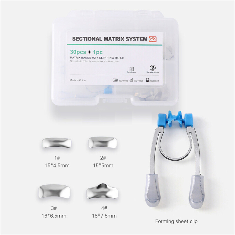 Dental Sectional Matrix System Matrices Metal Bands 30 Pcs Kit + Clip ...
