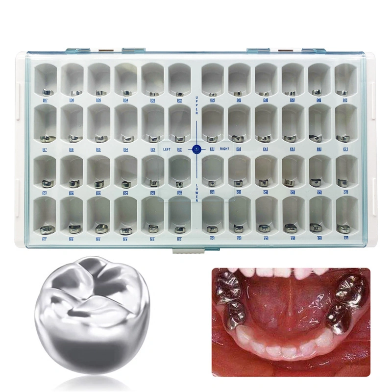 Dental Stainless Steel Kids Primary Molar Crown Pediatric Preformed 48Sizes