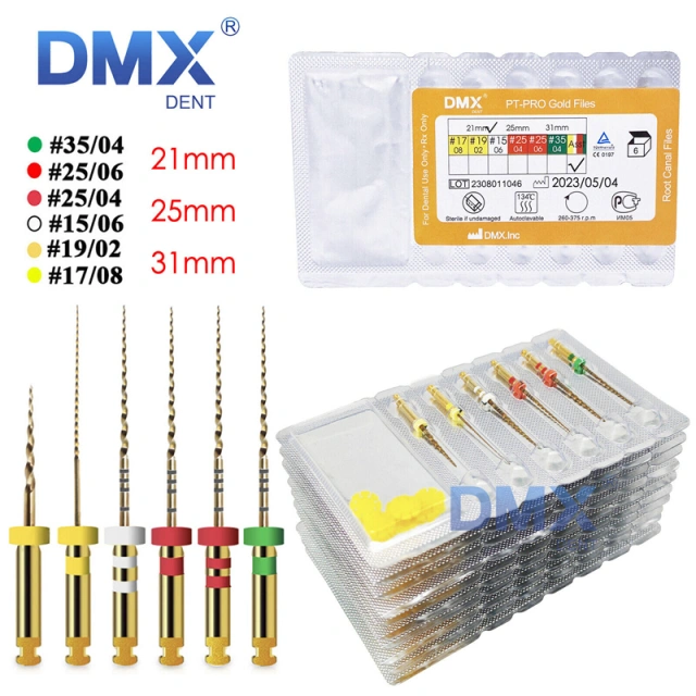 DMXDENT PT-Pro Gold Dental Endo Taper Root Canal Rotary NITI Files COXO ...