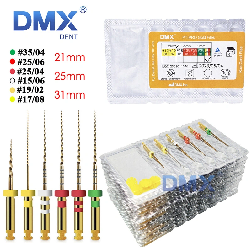 DMXDENT PT-Pro Gold Dental Endo Taper Root Canal Rotary NITI Files COXO ...