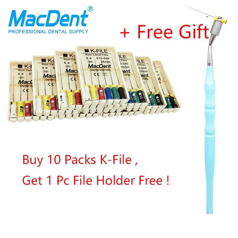MacDent Dental Endo Endodontics Hand Use Root Canal K-File + Free Gift