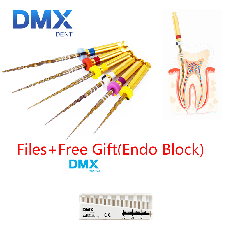 DMXDENT Dental Endodontic NITI Endo Rotary Files PT-Gold Taper Engine ...