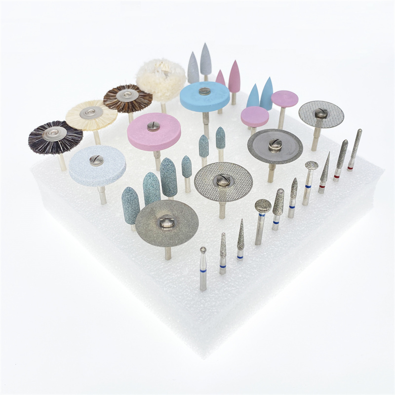 35pcs Dental Lab Polishing Burs HP Kit Disc Brush Stone for Ceramics ...