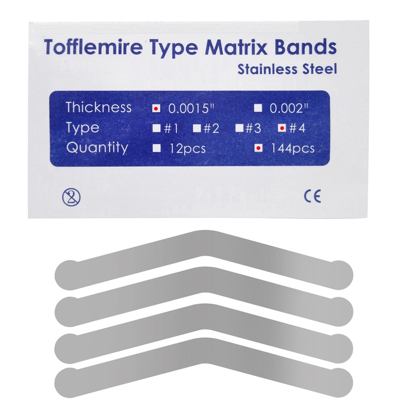 144 Pcs/pack Dental Stainless Steel Tofflemire Matrix Bands .0015 ...