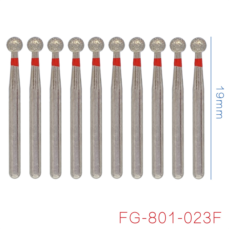 FG 801/023F Dental Diamond Burs Round Ball Fine Grit For High Speed ...