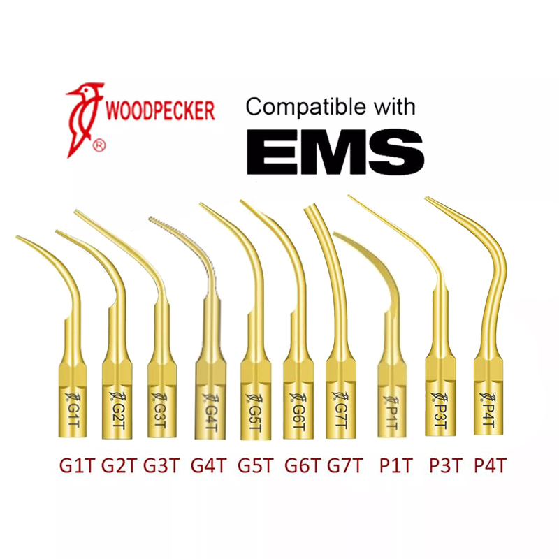 Woodpecker Dental Ultrasonic Piezo Scaler Gold Tips G1T-G5T G6T G7T P3T ...