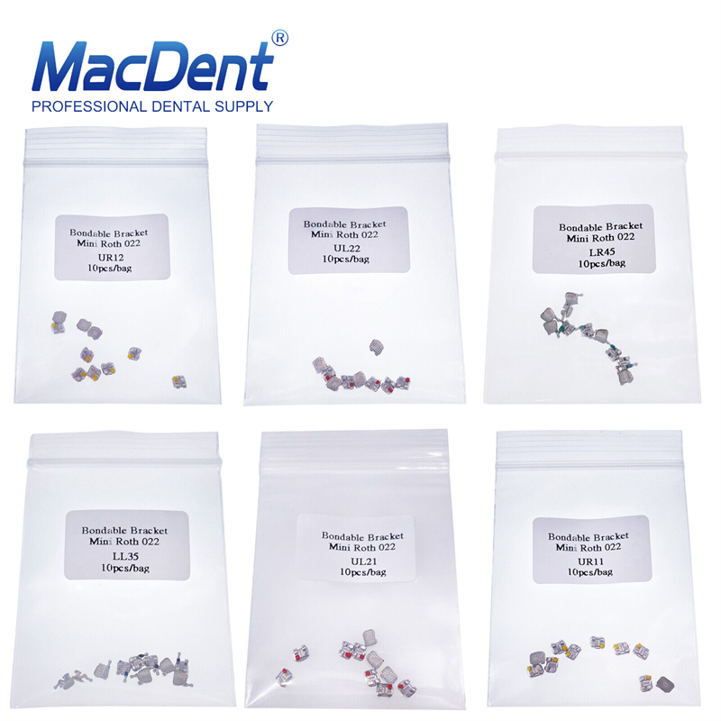 MacDent Dental Orthodontic Mesh Base Bracket Braces Mini Roth 022 345 ...