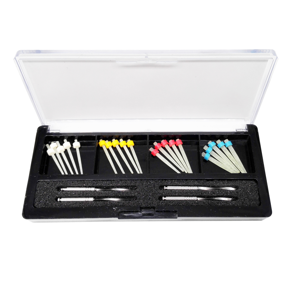 20Pcs Dental Fiber Post Endo Quartz Screw Resin Post & 4 Drills
