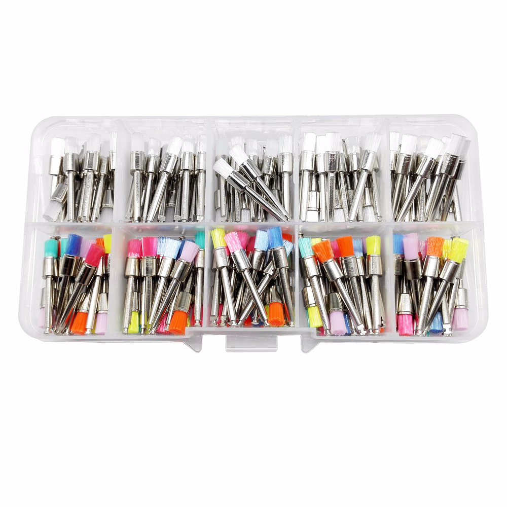 200Pcs Dental Nylon Materials Closure Flat Polishing Prophylaxis Brushes