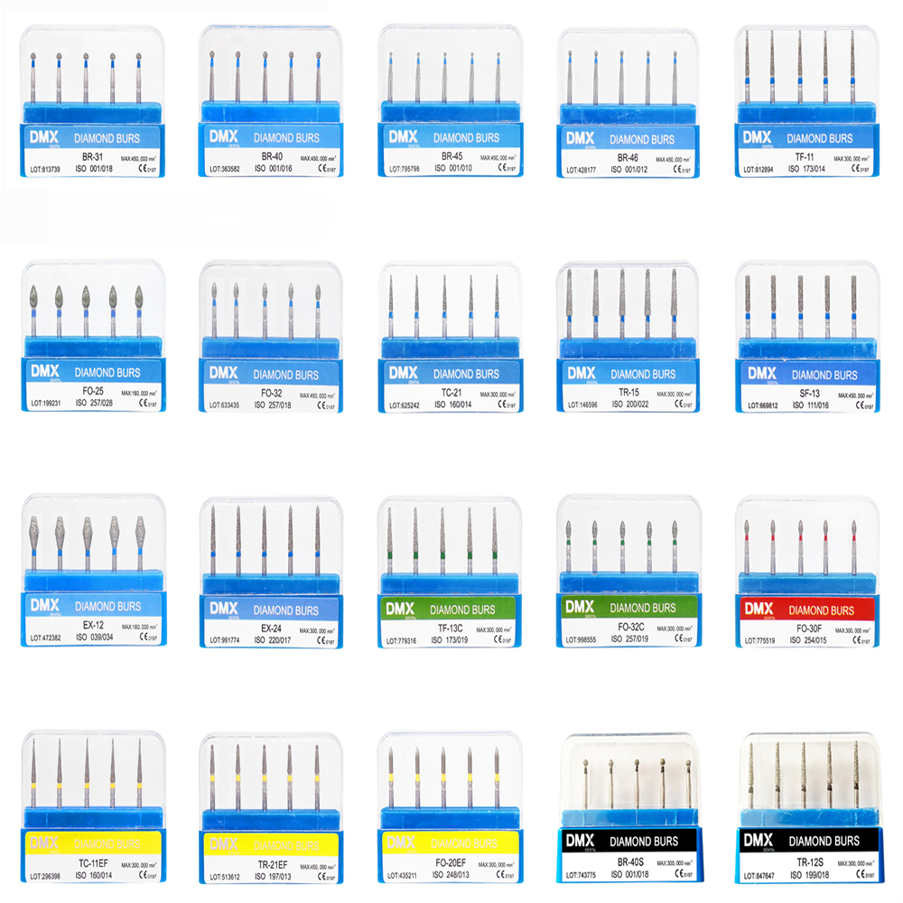 100Pcs DMXDENT Dental Diamond Burs for High Speed Handpiece FG Bur 1.6mm