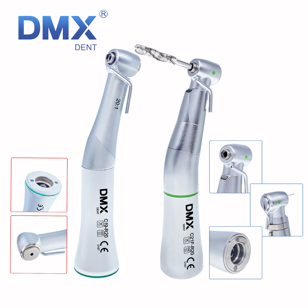 DMXDENT C19-20R / C21F-R20 Dental Implant Handpiece Fiber Optic / Non-Fiber 20:1 Contra Angle ...
