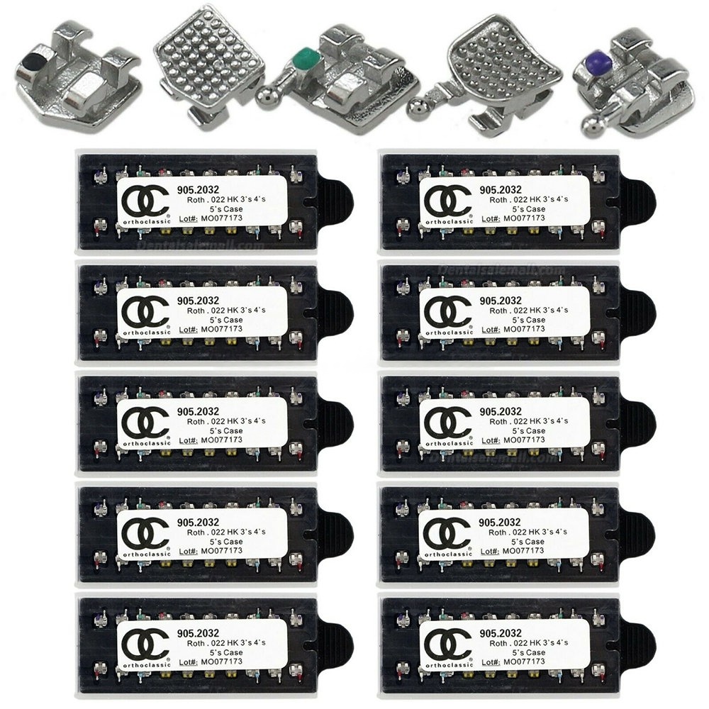 10 Sets OC Orthodontic Metal Brackets Braces Mini Roth/MBT 018/022 345 ...
