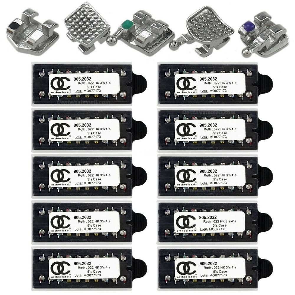10 Sets OC Orthodontic Metal Brackets Braces Mini Roth/MBT 018/022 345 ...