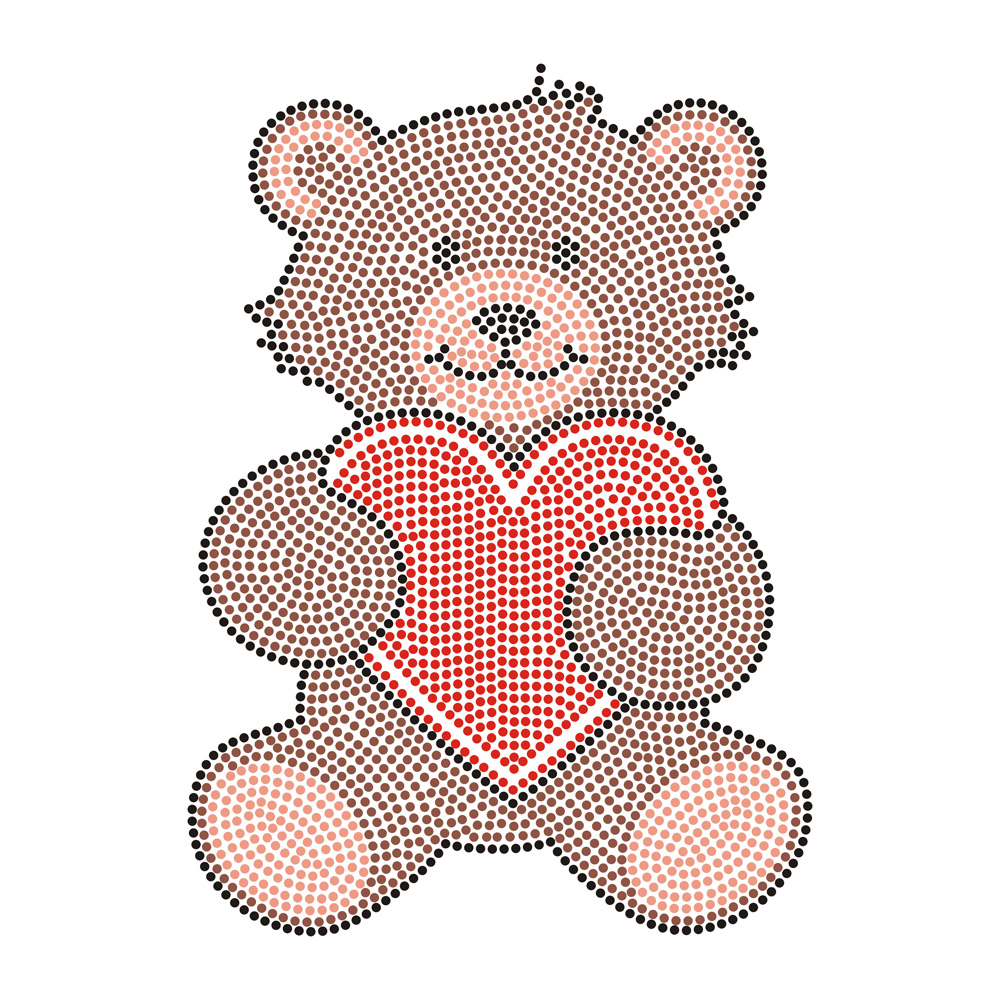 White bear rhinestone transfer motif,RHINESTONE SERIES,RHINESTONE DESIGN