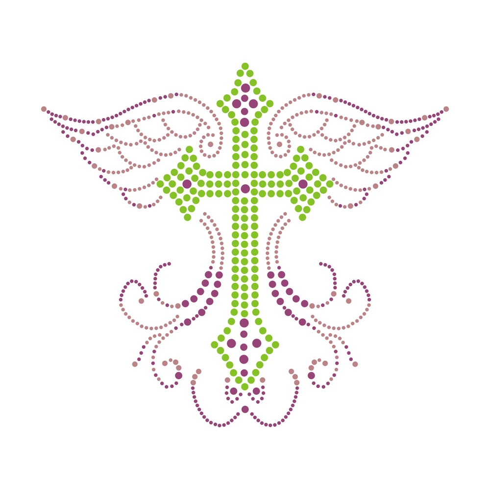Cross rhinestone heat transfer design uniflying,RHINESTONE SERIES ...
