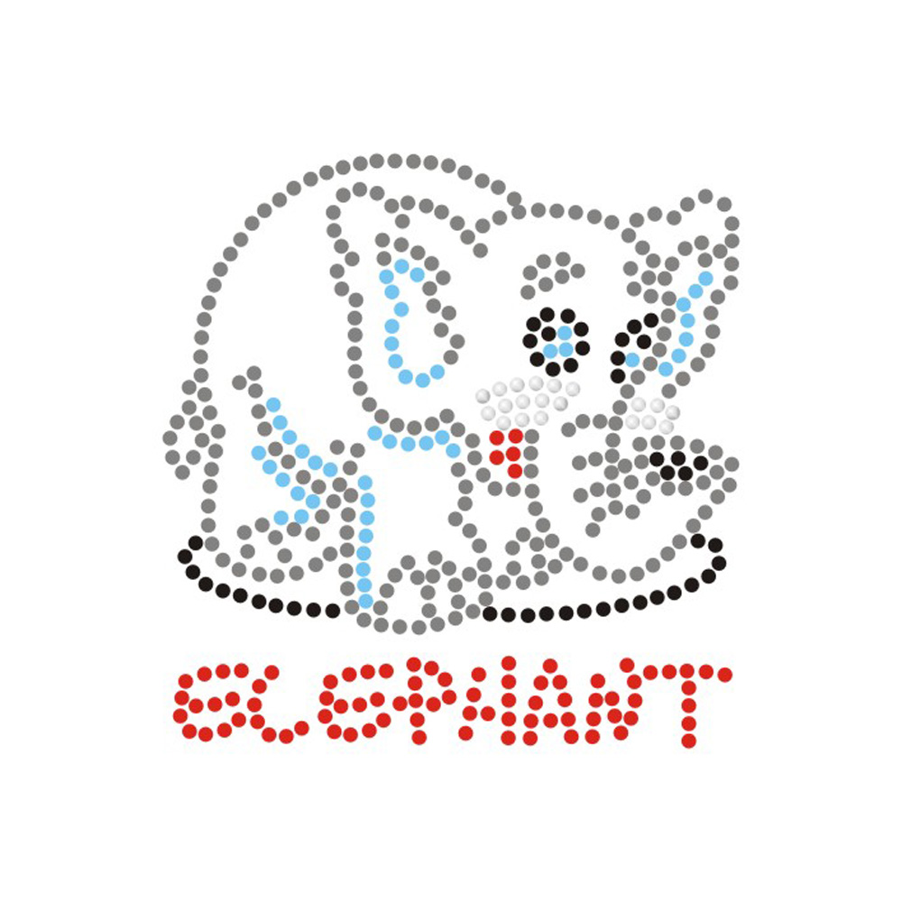 Wholesale custom rhinestone transfer elephant design,RHINESTONE HEAT ...