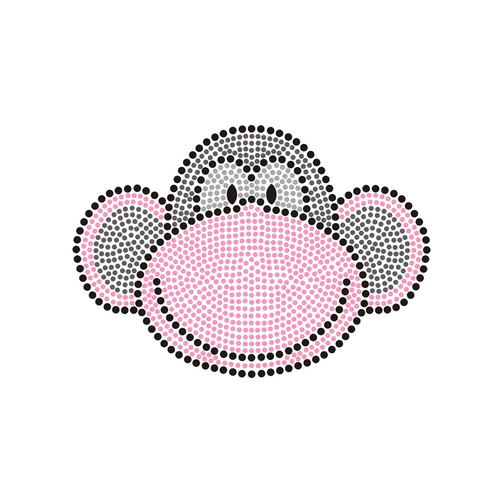 Pink Monkey And More Aniaml Rhinestone Transfer Bling Hot Fix ...