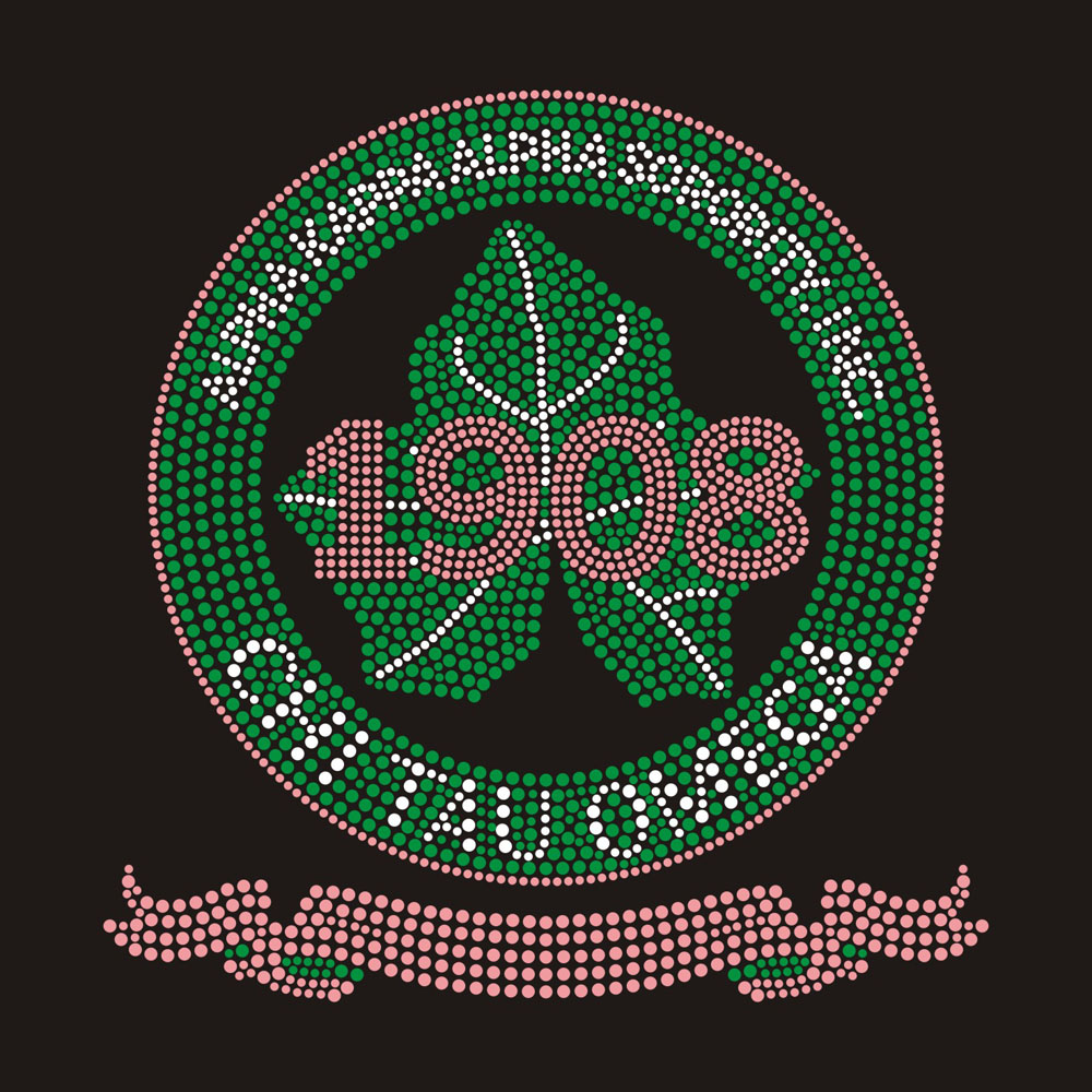 Custom AKA Circles 1908 green rhinestone,AKA