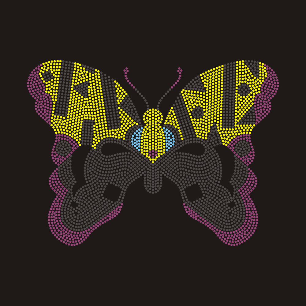 Custom pink Butterfly Bling Rhinestone design,butterfly