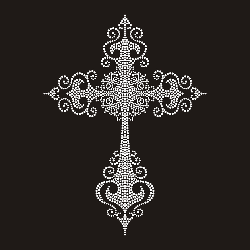 Bling Clear Cross Rhinestone Transfer Design Uniflying,cross
