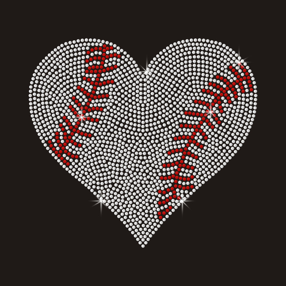 Rhinestone Baseball letter design,letter