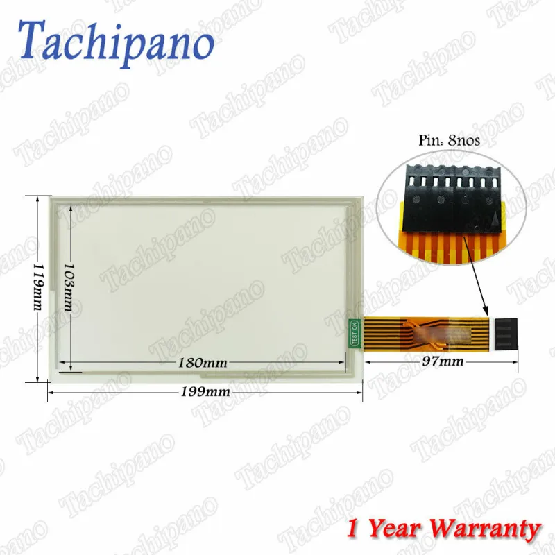 Touch screen panel glass for TPI#1395-001 Rev C Trimble #76786-XX-SP Rev A