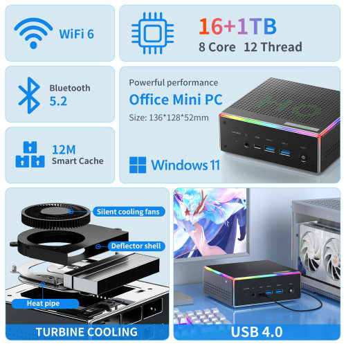 Trycoo HO4 Intel 12450H Mini PC