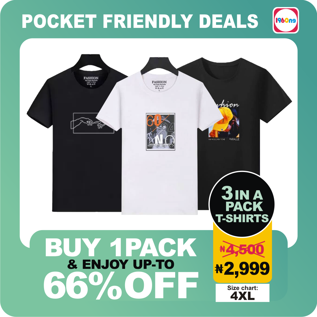 3 In One Pack Designer T-Shirt - 4XL
