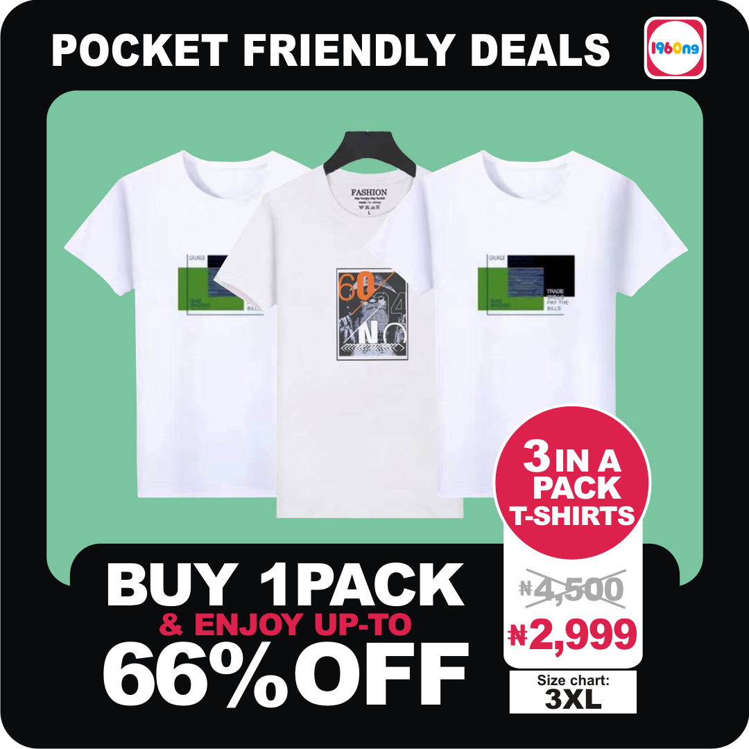 3 In-One-Pack Designer T-Shirt - 3XL