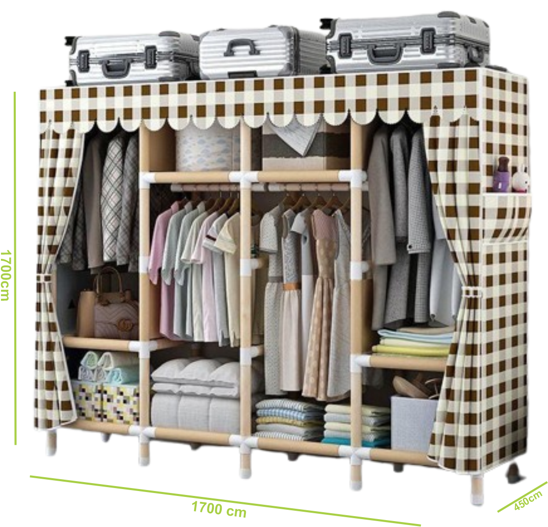 Mobile Detachable Wardrobe with Wheels & Columns