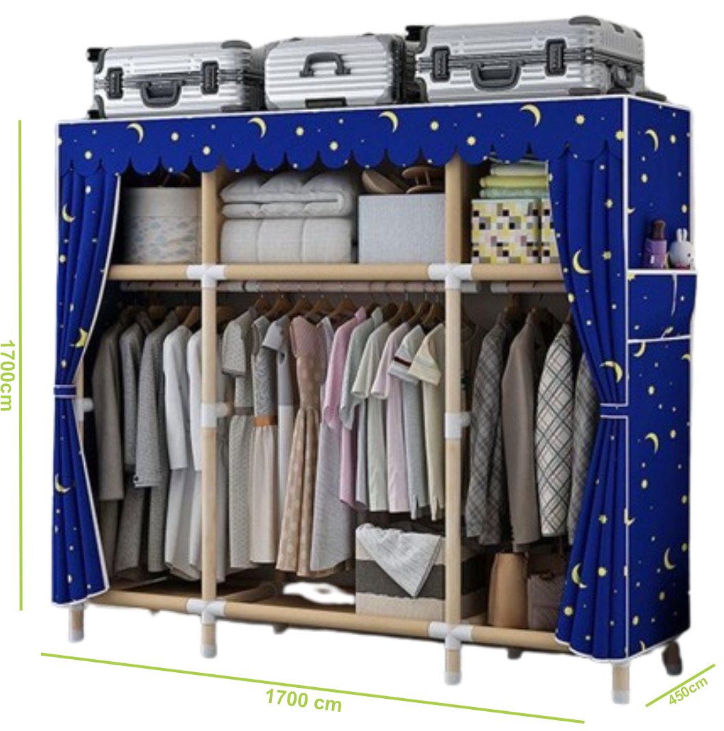 Mobile Detachable Wardrobe with Wheels & Columns