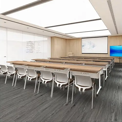 PVC dense wood grain coiled flooring