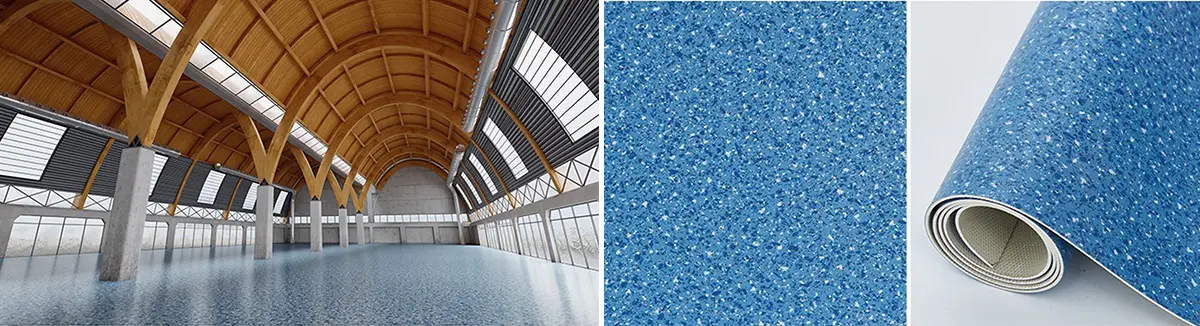 Lightweight floor-PVC compact coiled flooring