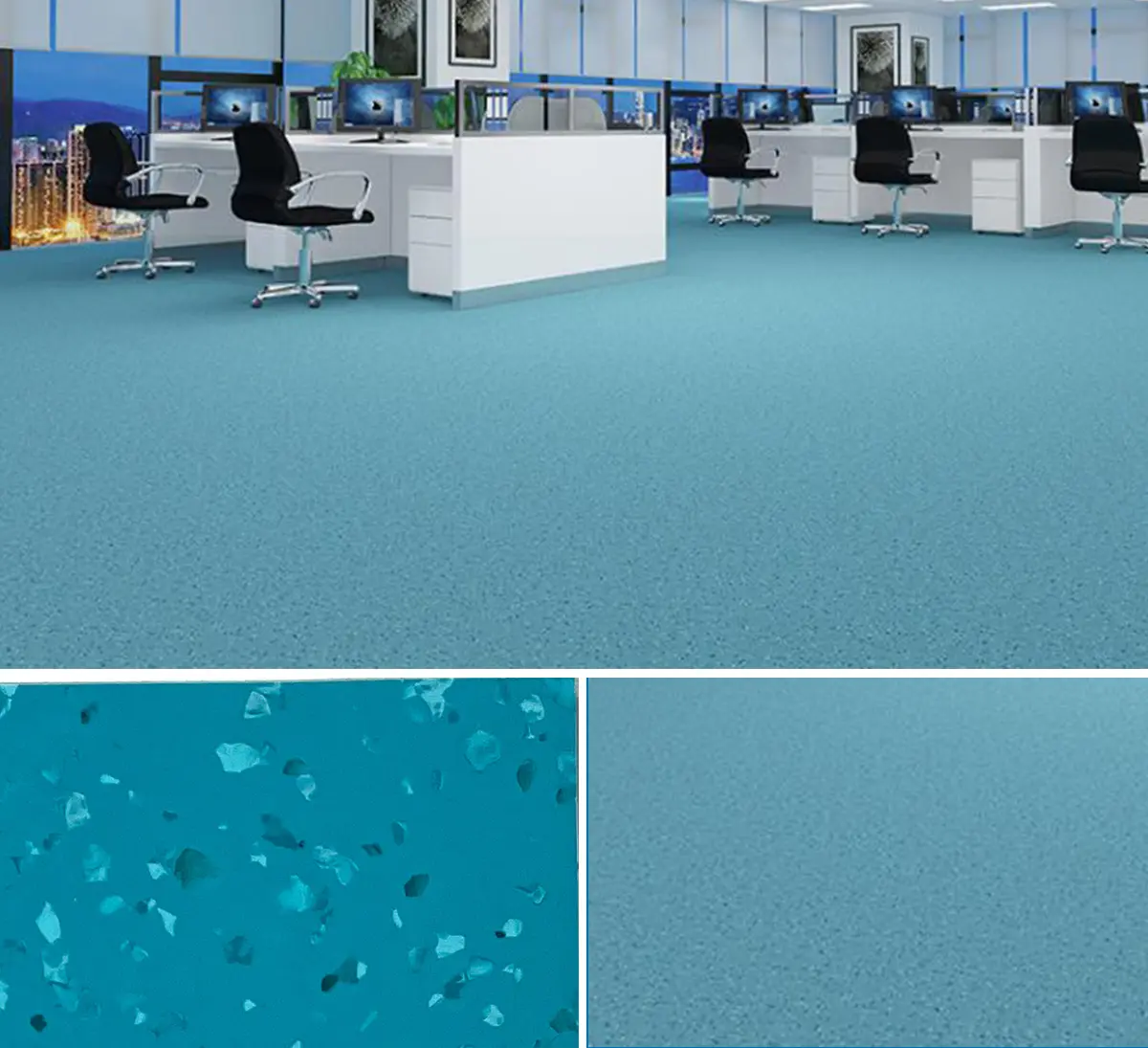 PVC Homogeneous Permeable Green Flooring