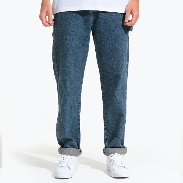 Custom Men's Solid Double Knee Work Jeans Denim Painter Pants Custom ...