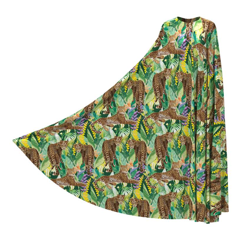 Tiger Leopard Print 100% Mulberry Silk Satin Fabric