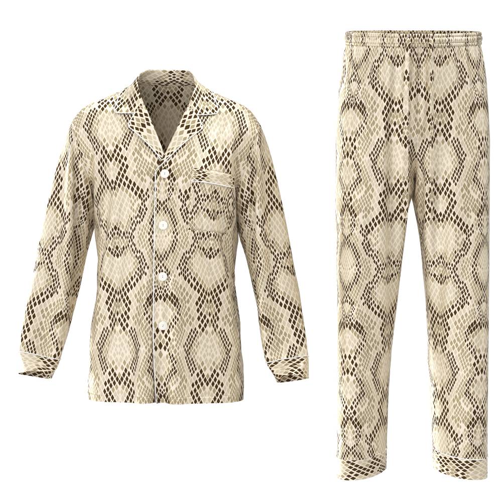 Men's Snake Print Silk Pajamas