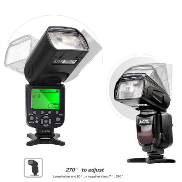 Flash Speedlite ZOMEi ZM860 for Canon Nikon with Standard Hot Shoe,