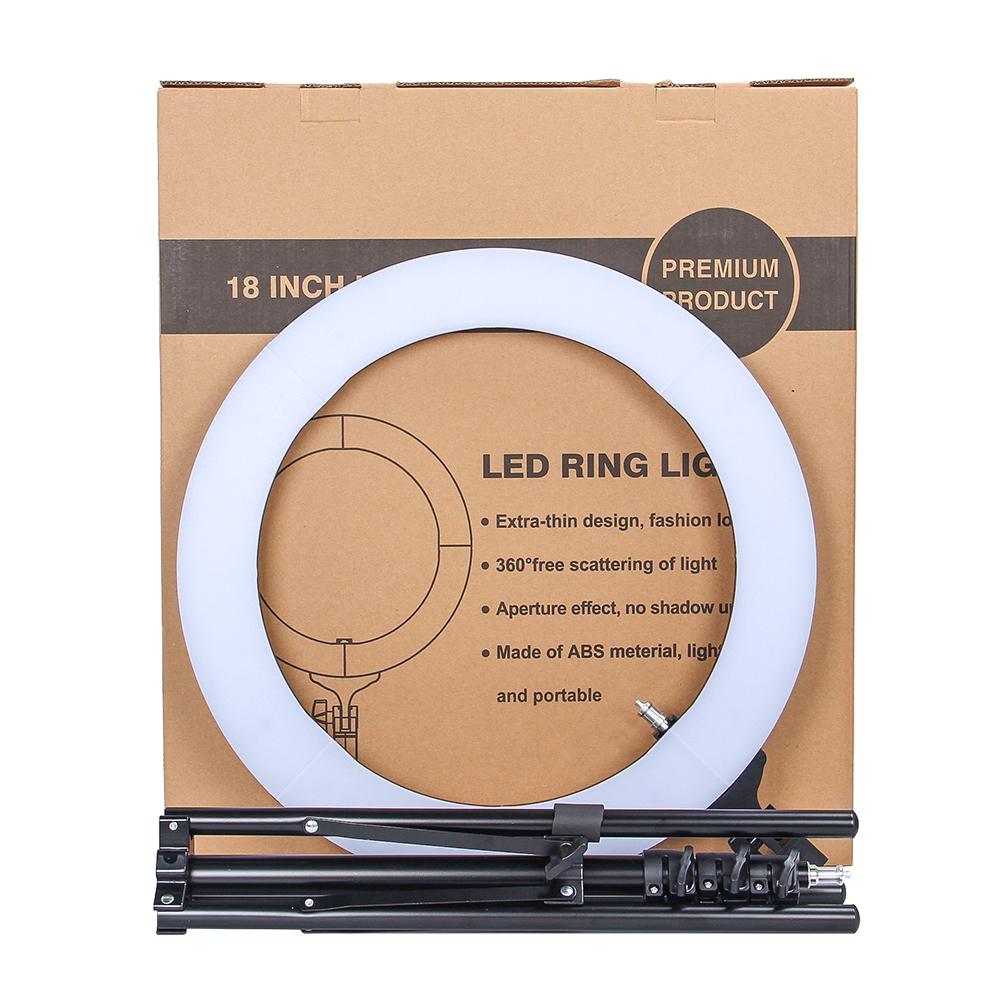 ZOMEi 18-inch LED Circle Ring Lights Soft for Skin Kit 50W with Tripod ...