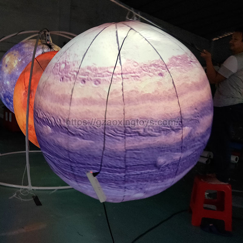 Giant LED Lighting Hanging Decoration Inflatable Moon Planet Balloon ...