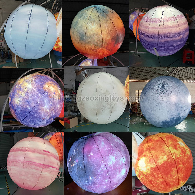 Giant LED Lighting Hanging Decoration Inflatable Moon Planet Balloon ...