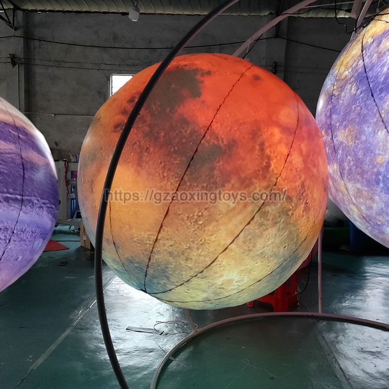 Giant LED Lighting Hanging Decoration Inflatable Moon Planet Balloon ...