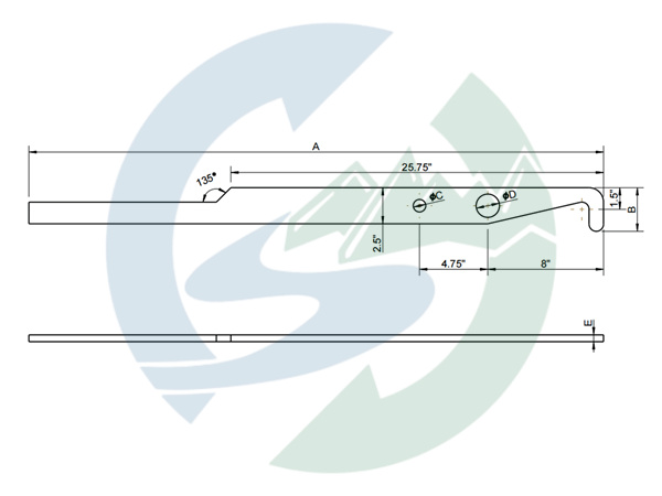 39" Dumpster Door Handle | Roll Off Dumpster Parts-HY ENVIROTECH
