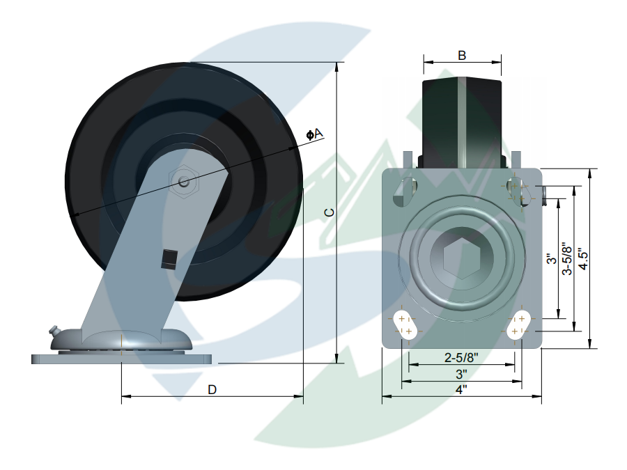 Dumpster Phenolic Resin Caster | HY ENVIROTECH