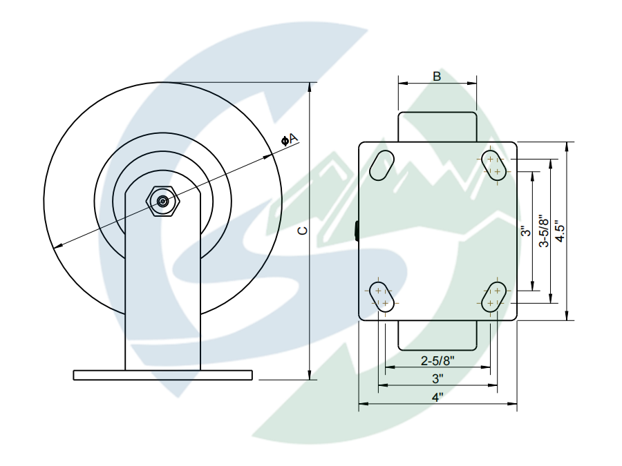 Dumpster Donut Polyolefin Caster | HY ENVIROTECH
