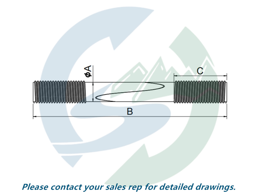 Both Ends Threaded Lid Rod | Dumpster Parts-HY ENVIROTECH