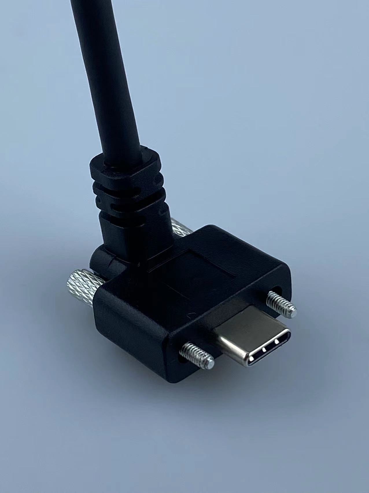 Lodalink USB-C 3.1 Gen2 down Angled Male to Male Screw Lock Cable 10GB ...
